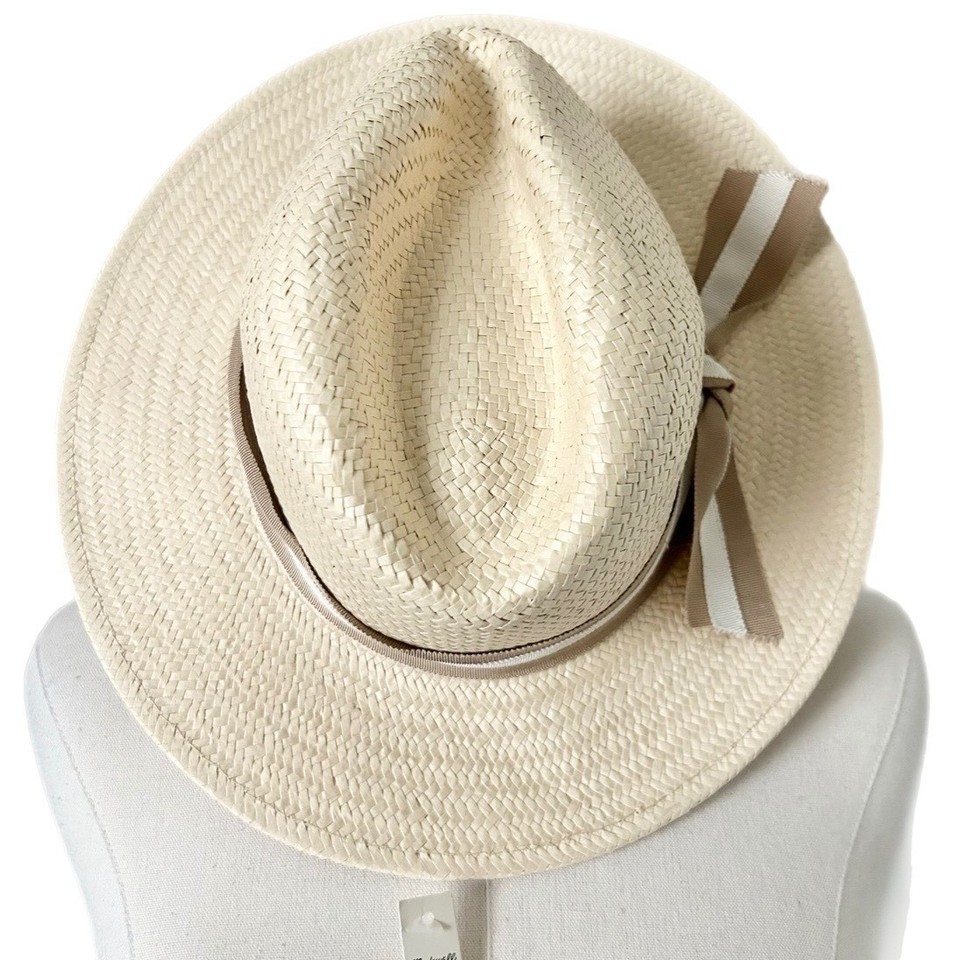 NEW Madewell Biltmore Straw Hat Panama Style Ribbon Bow Women's | eBay