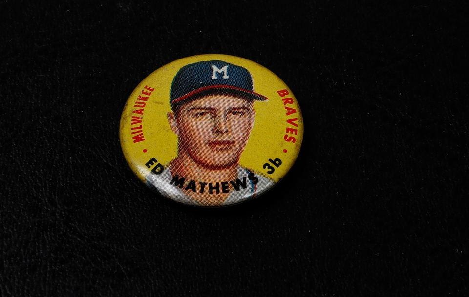 Vintage 1956 Topps Baseball Pin Ed Mathews Milwaukee Braves | eBay