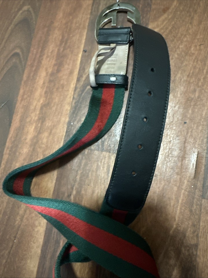 Authentic Gucci Web Red/Green Band Unisex(Men/Women) Belt 100/40 | eBay