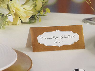 72 PCS SILVER/GOLD FOIL PLACE CARDS RECEPTION SEATING TABLE CARDS ...