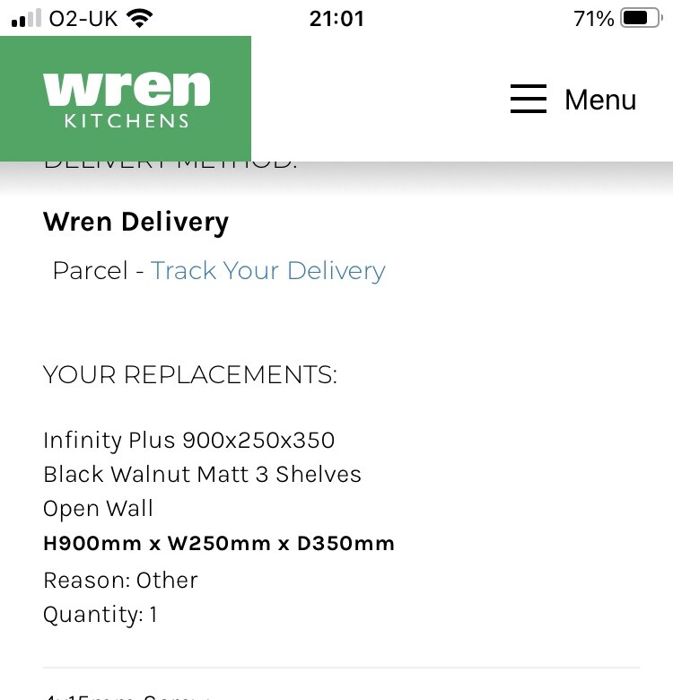 Wren Kitchens - Infinity plus - Wall Cupboard | eBay UK