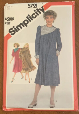 Vintage Simplicity 5721 Dress Pattern Size 18 | eBay