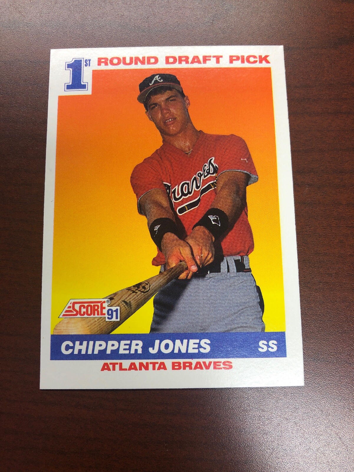ROOKIE Chipper JONES 1991 Score 1st Round Draft Pick Baseball Card #671 ...