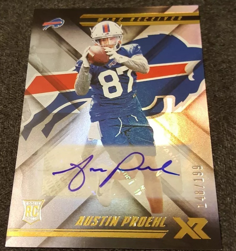 2018 XR FOOTBALL AUSTIN PROEHL ROOKIE RC AUTOGRAPH #148/199 *BILLS ...