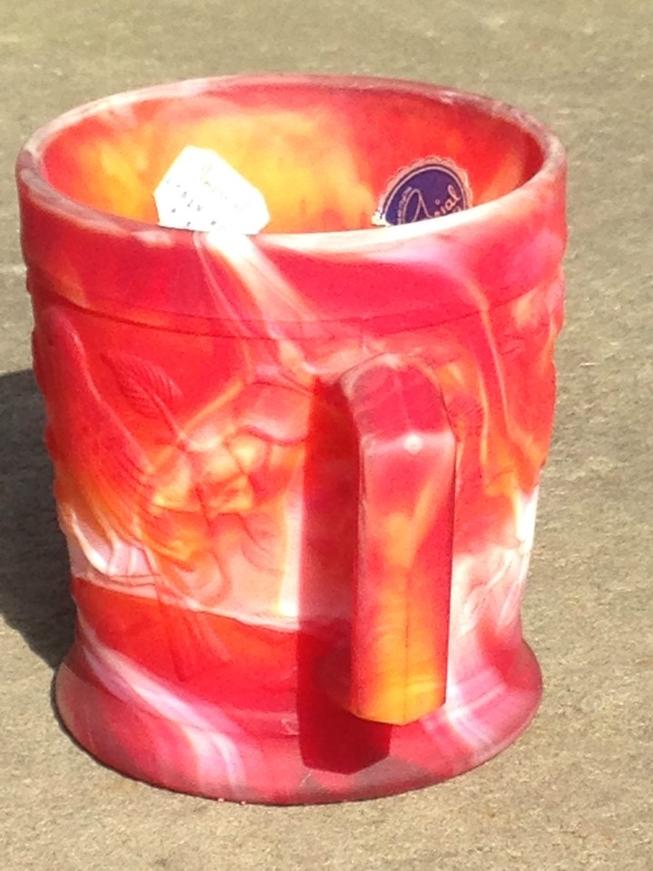 ️NEW Vtg Imperial Glass End of Day Ruby Sunset Slag Glass Mug Birds ...
