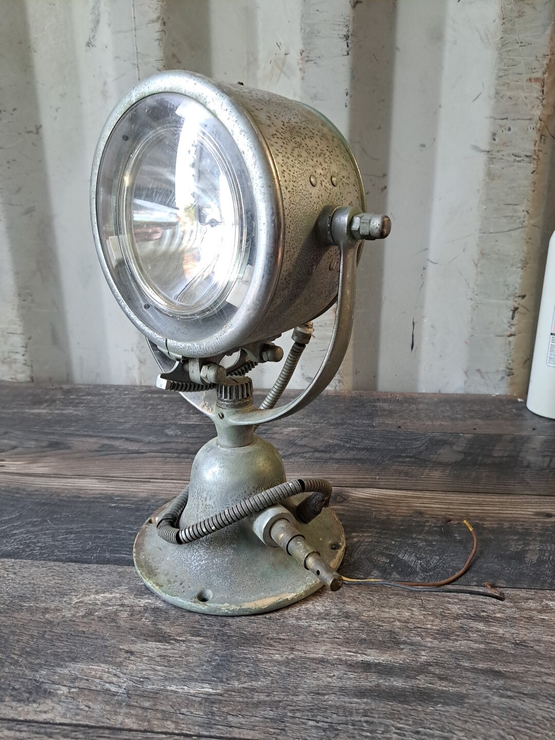 Vintage Marine Half Mile Ray Spotlight #844 | Chromed Brass Searchlight