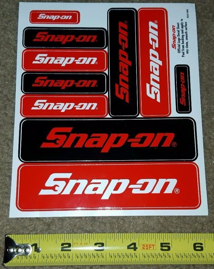 Genuine Snap On Logo Decal Sheet w/10 Various Logos + pocket ...