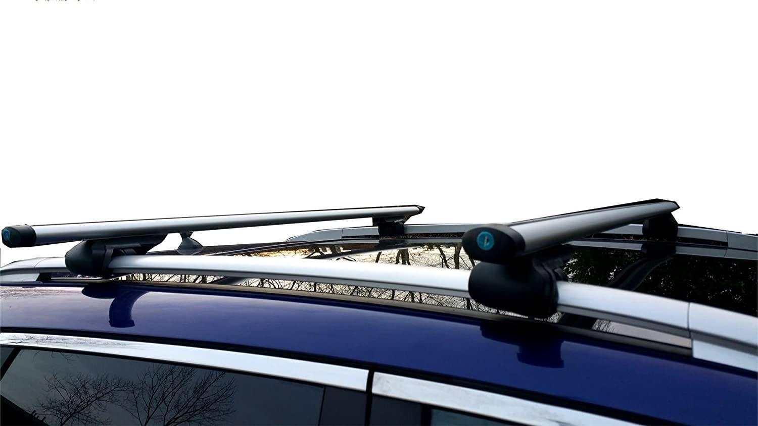 Universal Lockable Aluminium Car Roof Rack Bars Rail Luggage Carrier ...