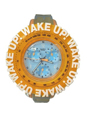 Swatch 90S Spike Lee Aquachrono Wake Up Quartz Watch Analog Orange 1998 ...