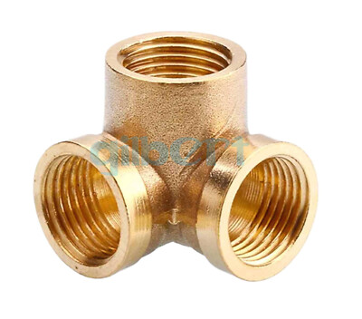 Wall Corner 3 Ways Brass Pipe fitting Connector 1/2" BSP Equal Female ...