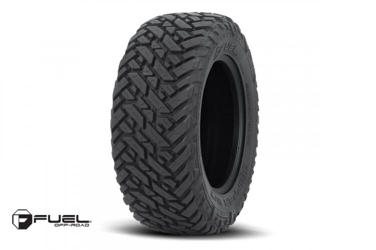 FUEL DARKSTAR BLACKOUT WHEELS RIMS 33 12.50 20 TIRES MT F-150 GRIPPER ...