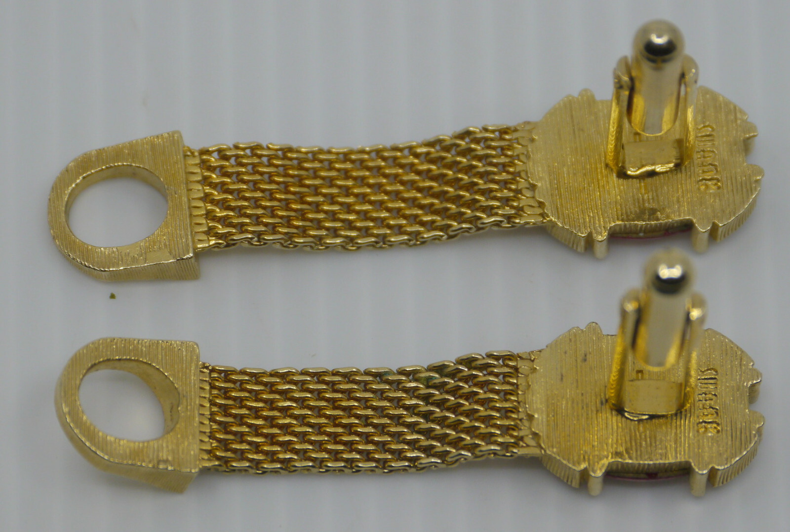 VINTAGE SWANK GOLD TONED WRAPAROUND MESH CUFFLINKS w … - Gem