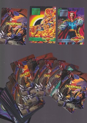 cards OVER POWER CARD GAME overpower MARVEL 1995 carte gioco 27 Carte ...