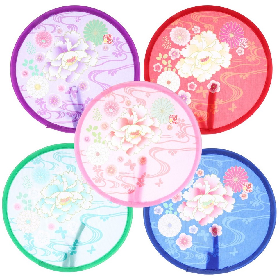 5 Pcs Small Round Fan Travel Fold up Fans for Purse Collapsible Hand ...