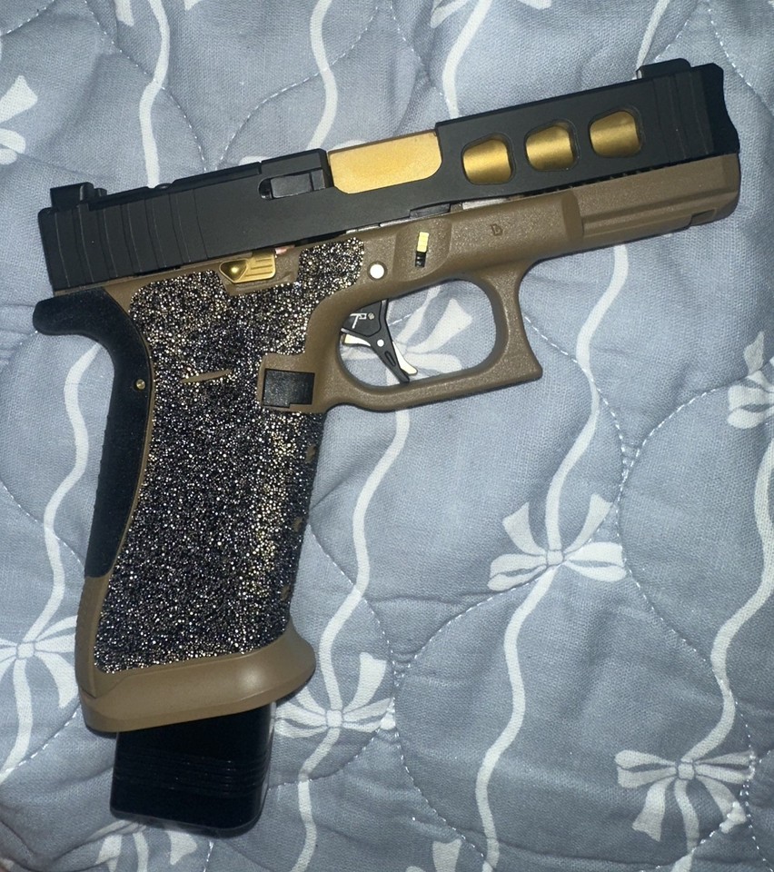 Glock 19 19x Complete Slide gen 5 RMR Sights Lightning CUT Gold PORTED ...