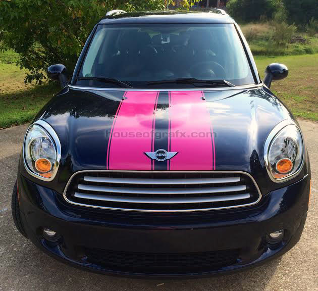 Bonnet Boot Stripes Stripe Graphics fit Mini Countryman Cooper Clubman ...