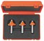 CMT 3 piece Roundover Router Bit Sets Carbide Tipped 1/4" and 1/2 ...