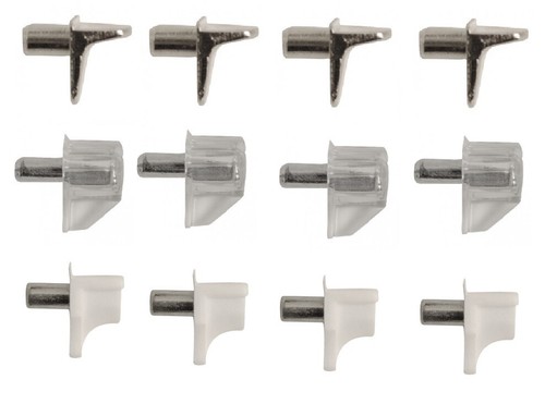 PUSH IN SHELF SUPPORT PINS Plastic Studs Peg Bookcase Cabinet Shelves ...