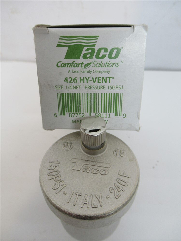 Taco 426, 1/4" NPT, 150 PSI, Hy-Vent Air Vent | eBay
