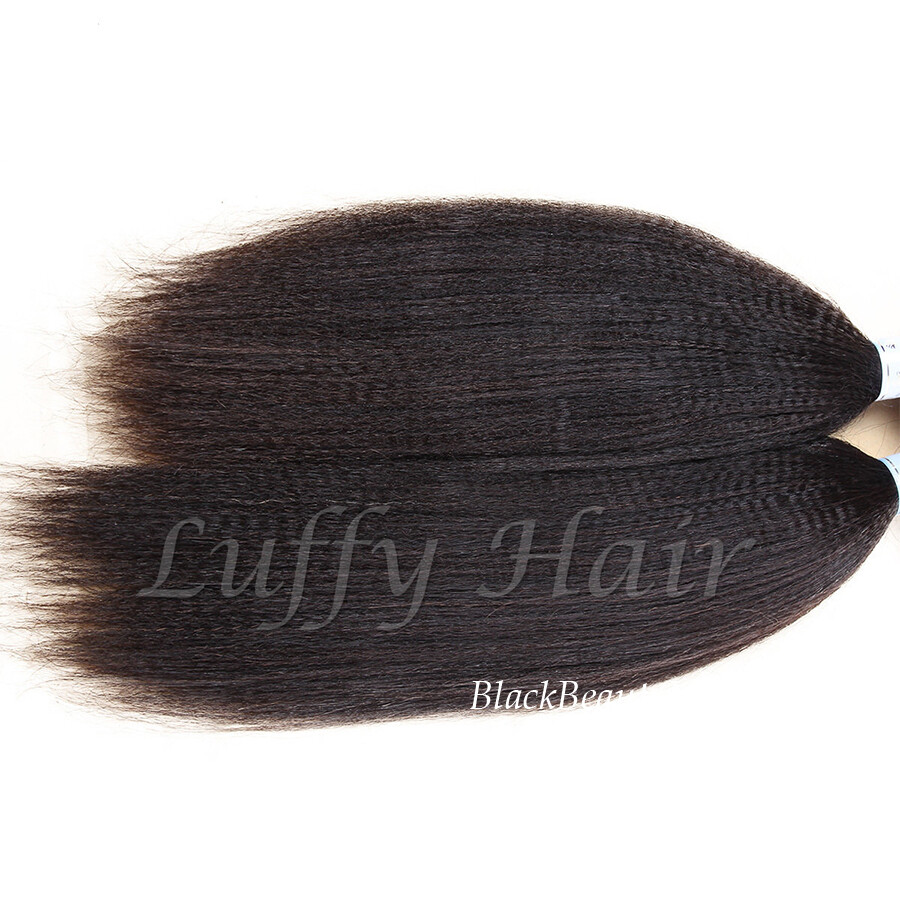 Yaki Straight Human Hair Bulk For Braiding Brazilian Bulk Hair Light ...