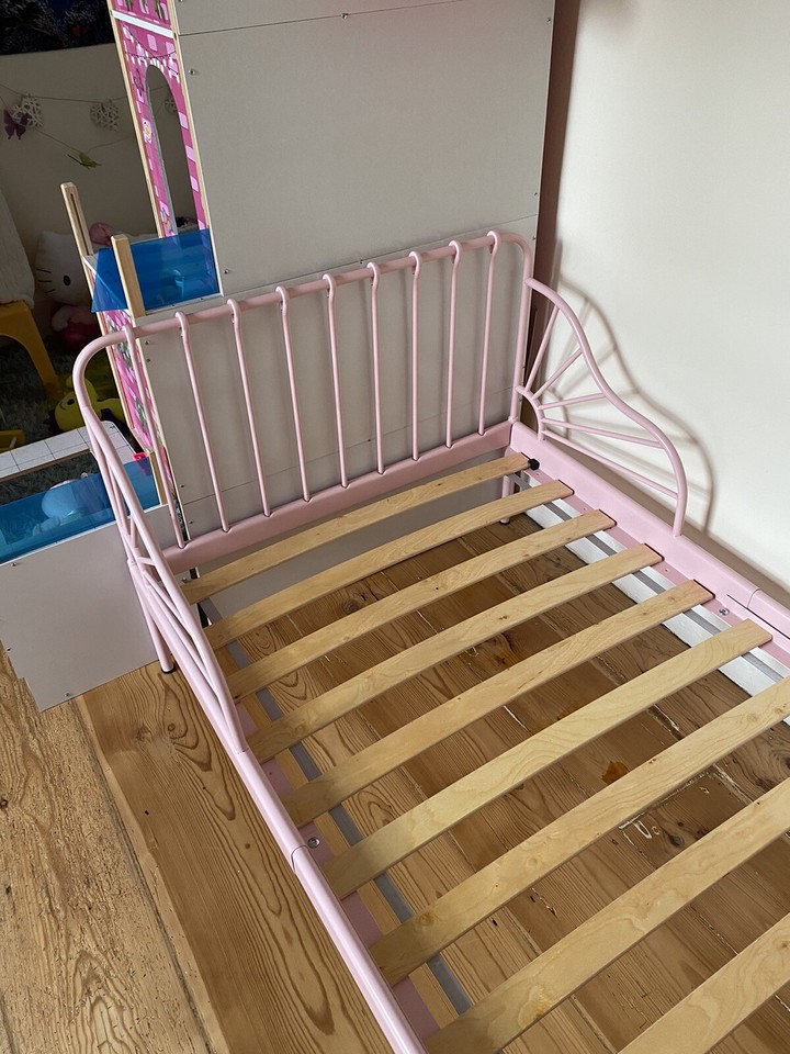 Ikea Minnen Pink Extendable bed | eBay UK
