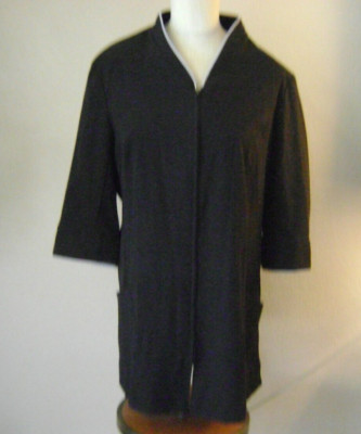 YEAH BABY Women’s Black SPA MASSAGE UNIFORM JACKET TOP Zipper SIZE XL ...