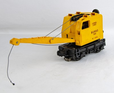 Lionel 1:48 O Scale Original Operating Burro Crane Model Train Car 3360 ...
