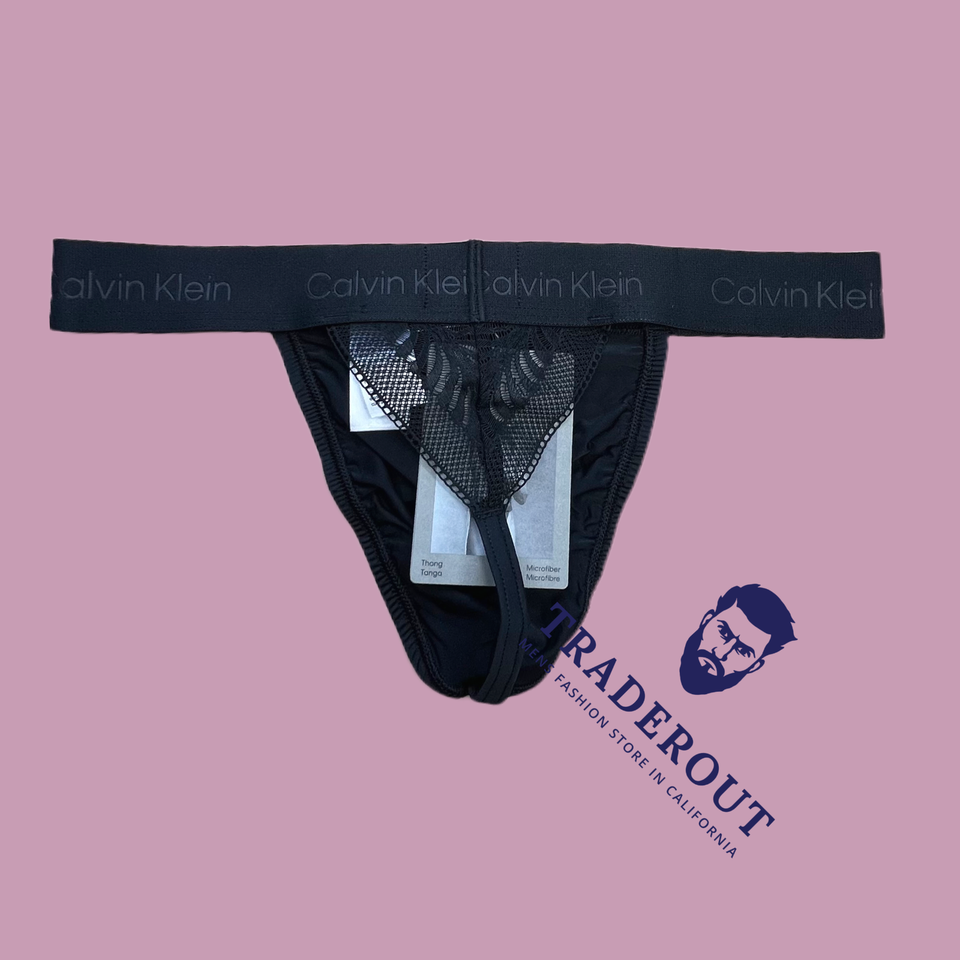 Calvin Klein CK men black Sculpt Lace thong underwear size L XL | eBay