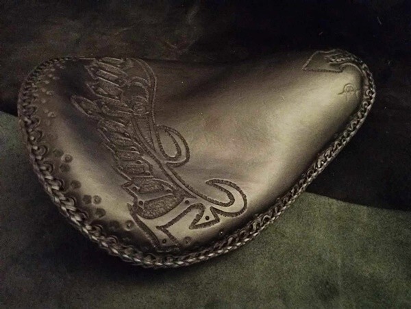 Custom Tooled Leather Chopper Bobber Hardtail Ironhead Solo Seat ...