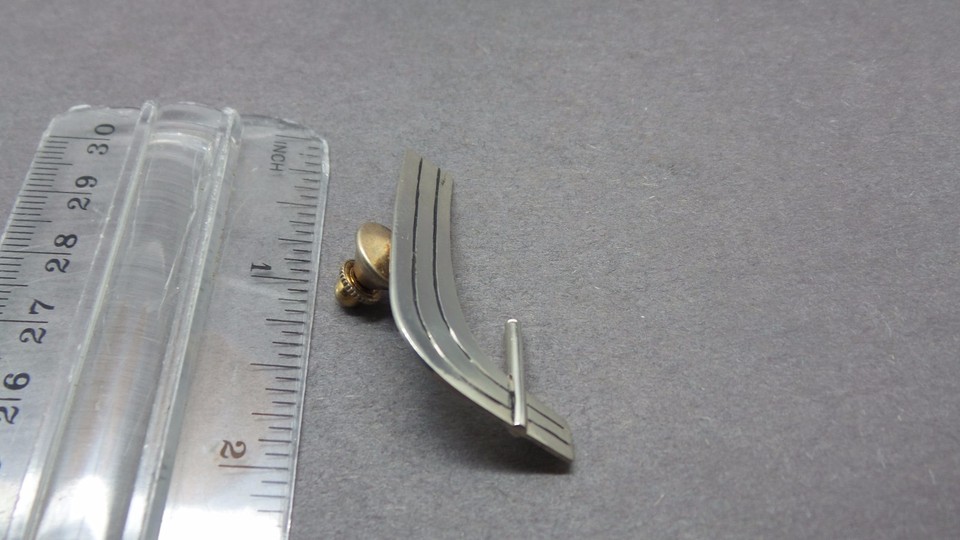 Vintage Sterling Silver Unique Hand Made Striped Curved Pin Brooch | eBay