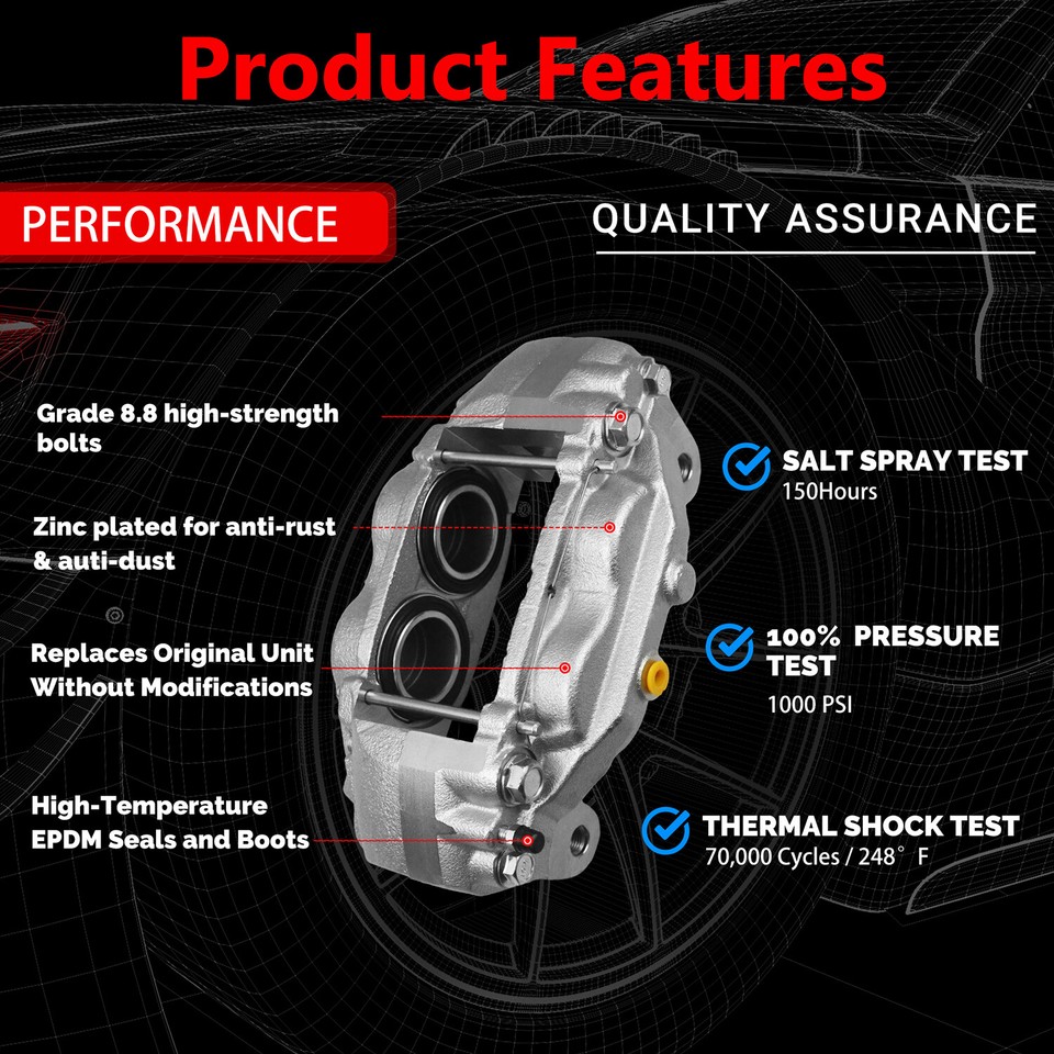 2x Front 4 Piston Left Right Brake Calipers for Cadillac ATS CT6 CTS ...