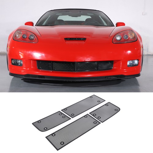 Stainless Steel Black Front Bumper Vent Bug Screen For Corvette C6 2005 ...