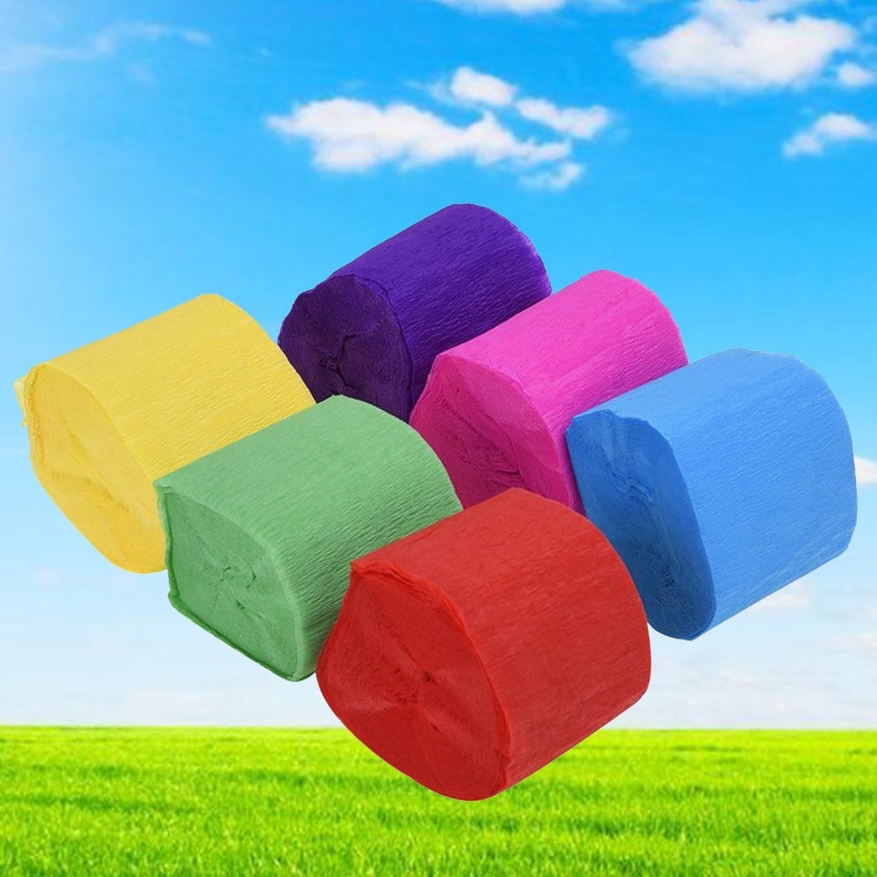 6 Rolls Crepe Paper Streamer Paper Party Decorations 25M for Birthday ...