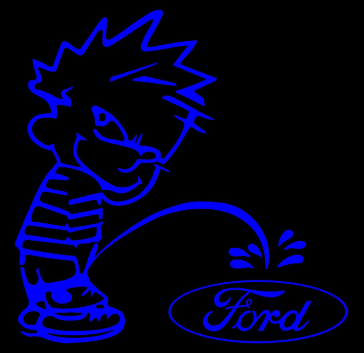 Piss On Ford Logo The Tasteless History Of The Peeing Calvin Decal