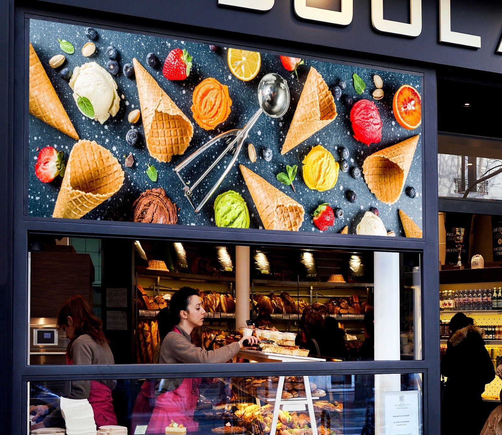 3D Ice Cream Dessert Shop A2031 Window Stickers Vinyl Wallpaper Wall ...