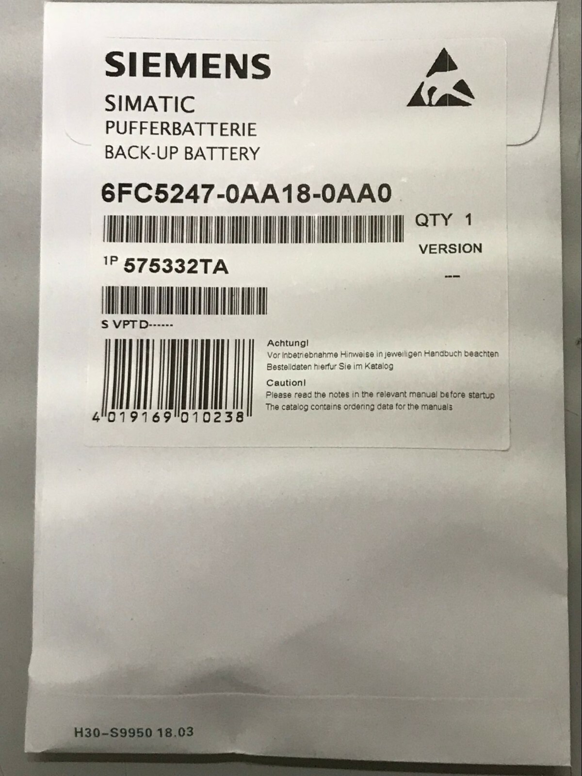 3PC Original 575332TA 6FC5247-0AA18-0AA0 PLC Battery For SIEMENS 810D ...