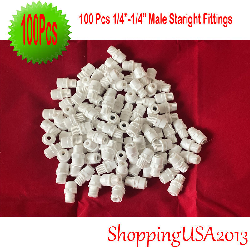 100 Pc Water Filter Connector Fitting Quick Connect Thread Push In 1/4 ...