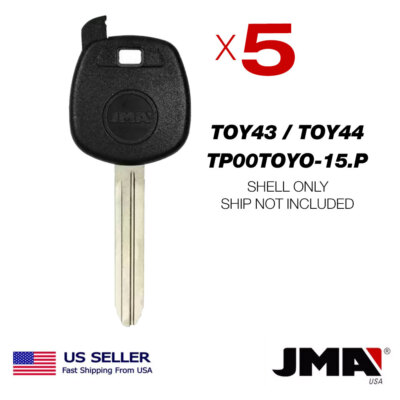 5x JMA Transponder Key Shell for Toyota TOY43 / TOY44 TP00TOYO-15.P ...