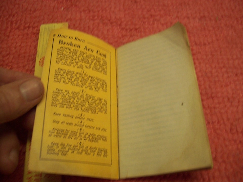 Vintage Broken Aro Coal Notebook 1940/1941 Calendar, Boyer Coal & Coke ...