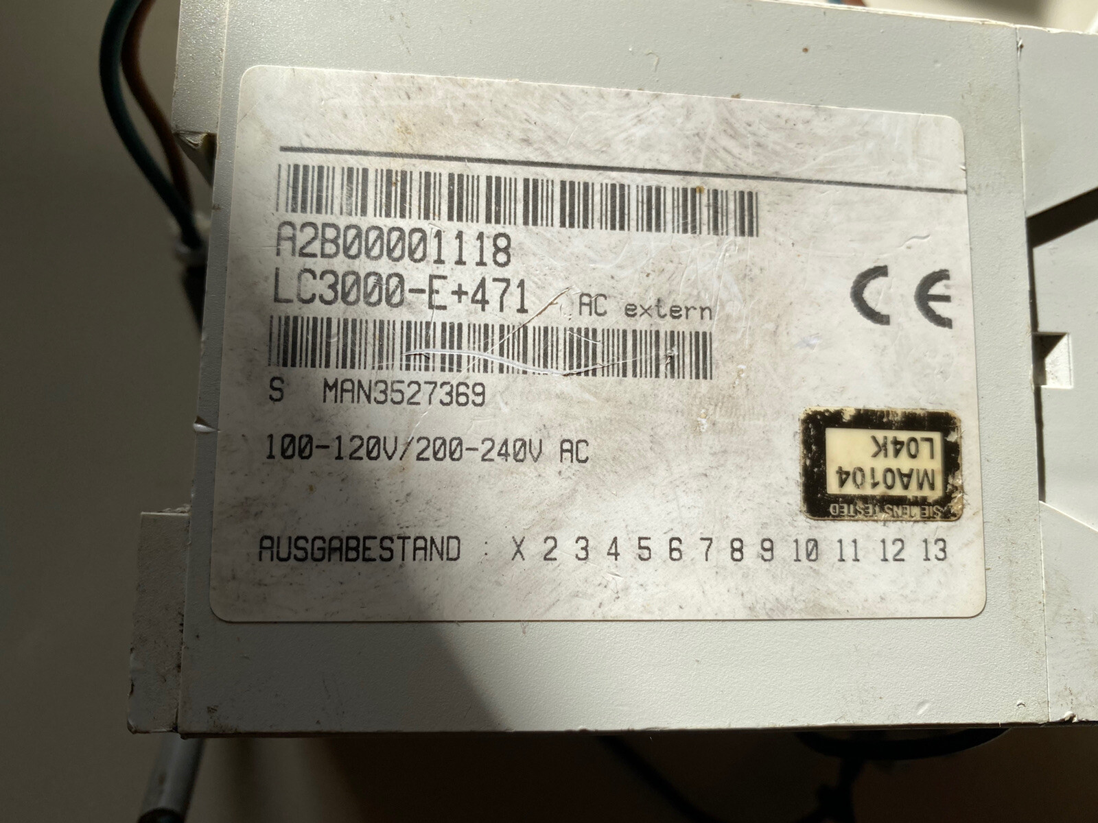 Bird SKF Control Unit Lubrication Systems LC 3000-E+471 IGZ36-20 230V ...