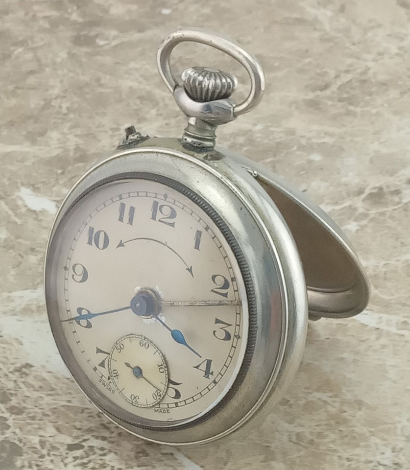 Superb Chrome & Enamel Swiss Aeonicloc Baumgartner Alarm Pocket Watch ...