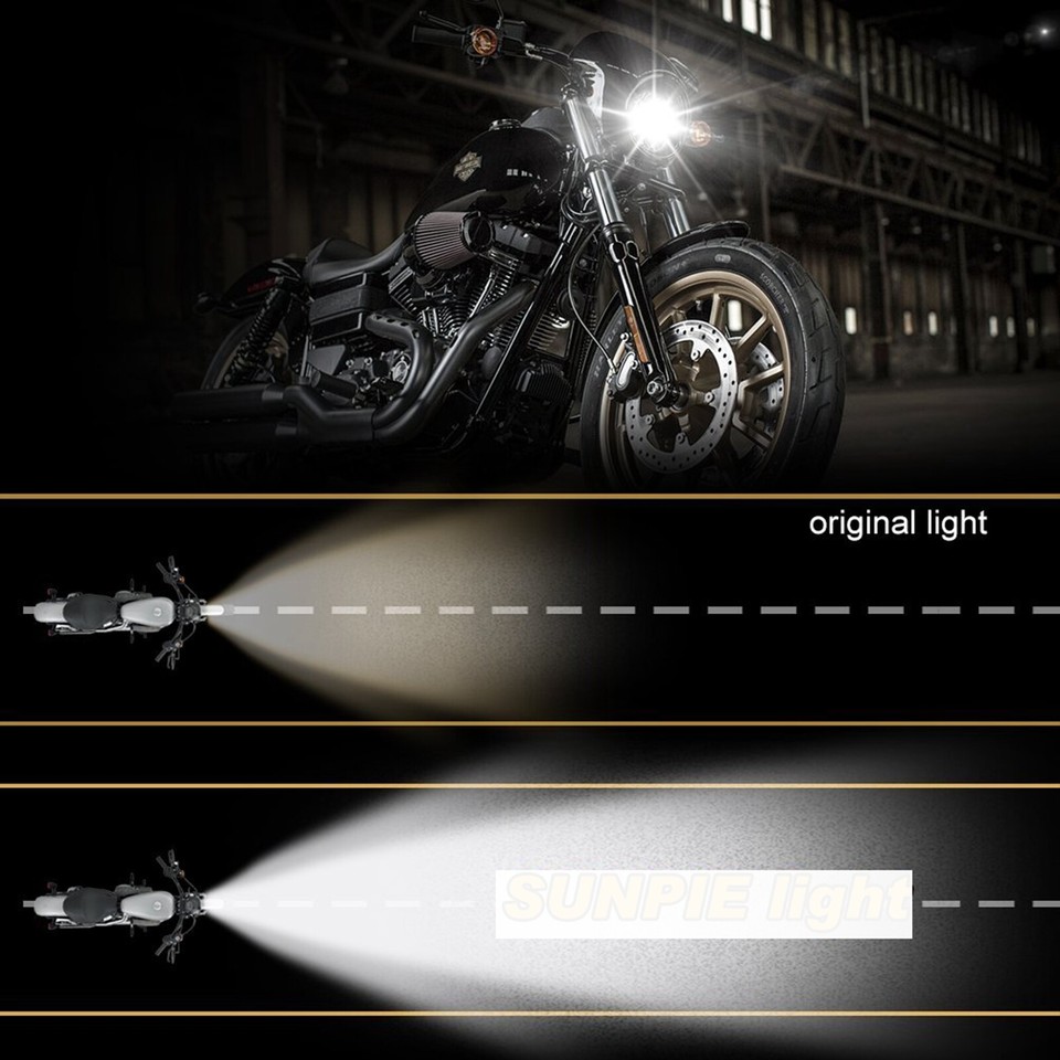 5.75" Chrome LED daymaker headlight Harley SOFTAIL FXSTD Deuce FXCWC ...