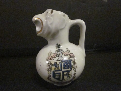 VINTAGE BRITISH CRESTED WARE BOURNEMOUTH CREST BIRD SHAPED MILK CREAMER ...
