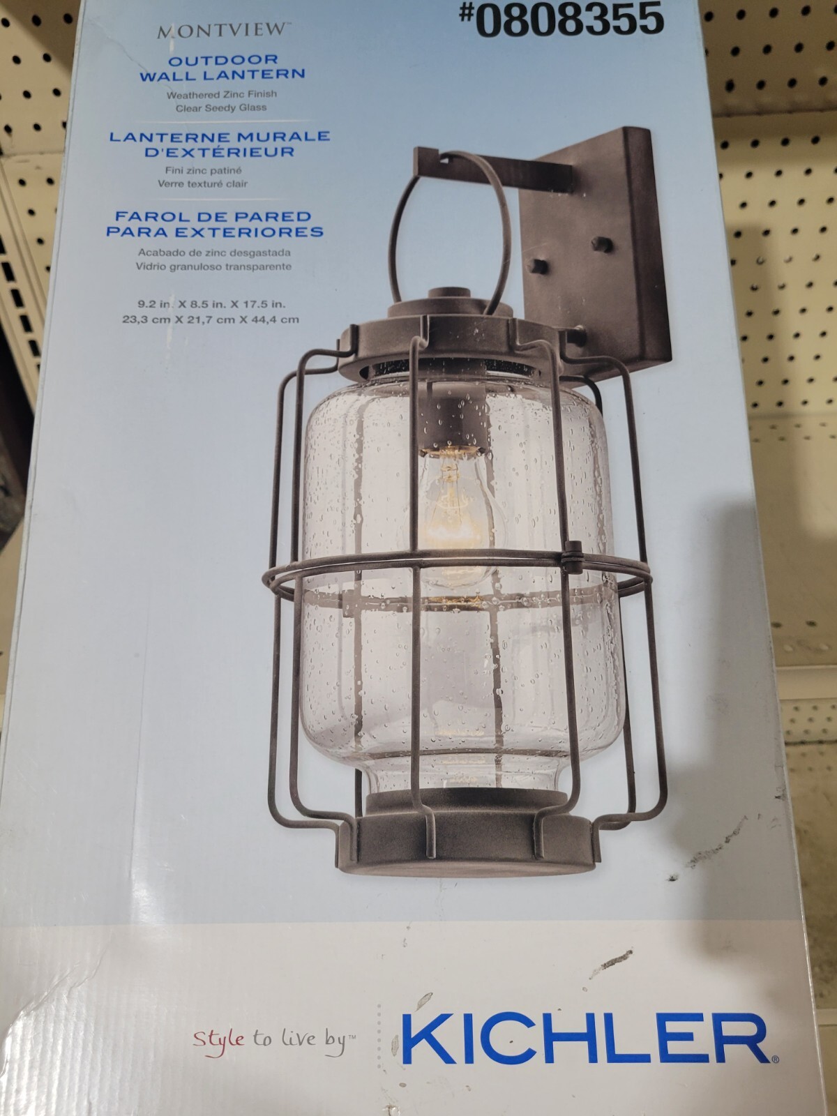 Kichler+39503+1-Light+Weathered+Zinc+Outdoor+Wall+Light%2C+60W for sale ...