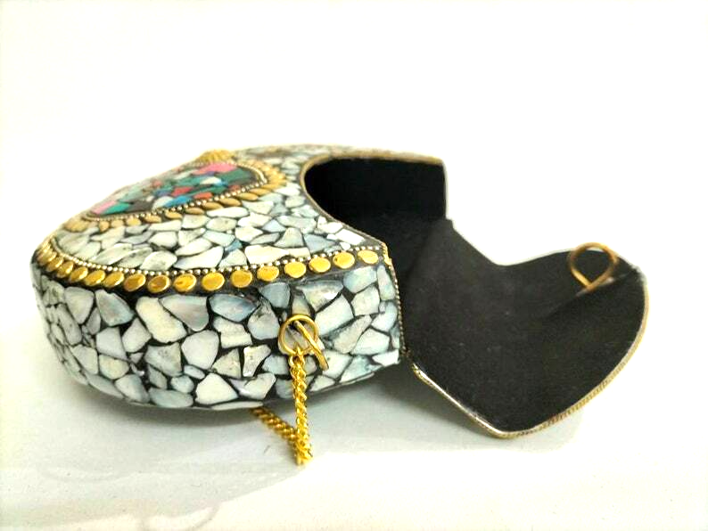 Handmade Multicolour bohemian purse Mother of Pearl Mosaic clutch for ...