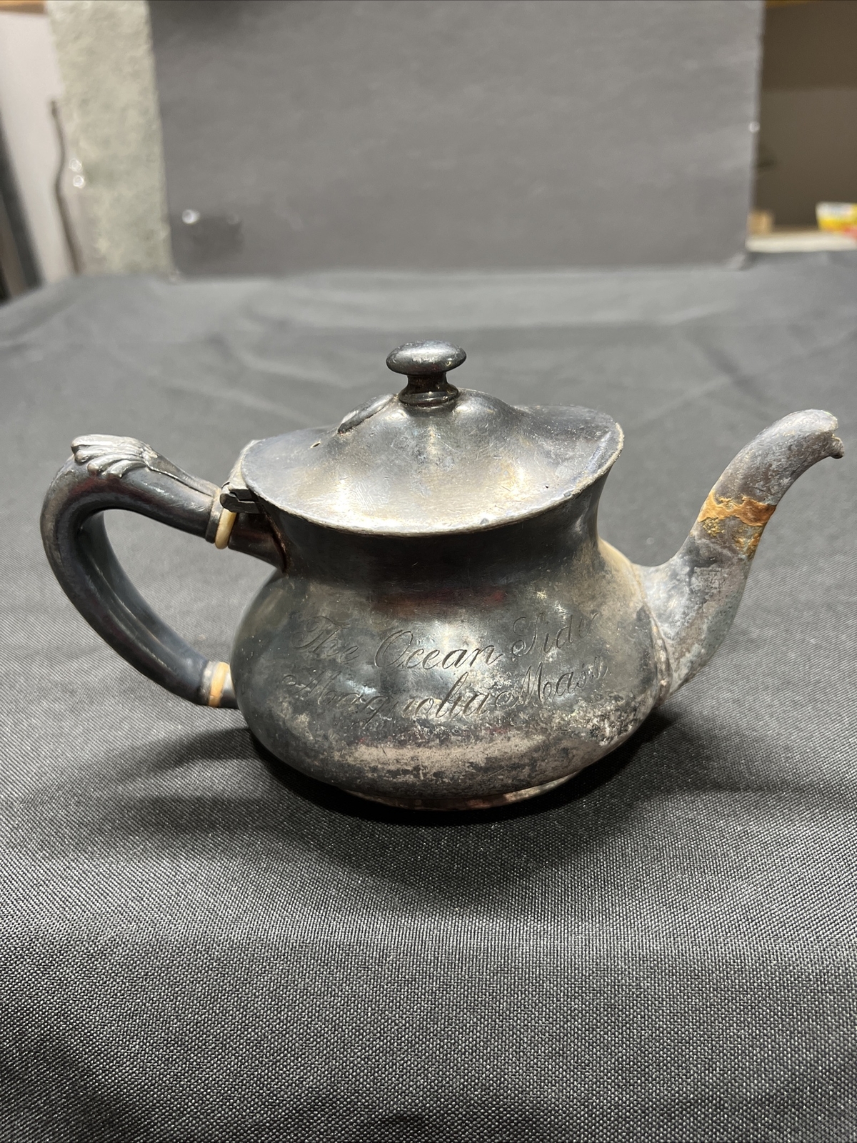 Antique Reed & Barton No 875 Silverplate Railroad Hot Water Tea Kettle ...