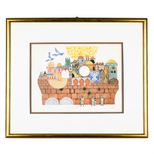 "Jerusalem of Gold" By Amram Ebgi Signed Ltd Edition #470/500 Etching w ...
