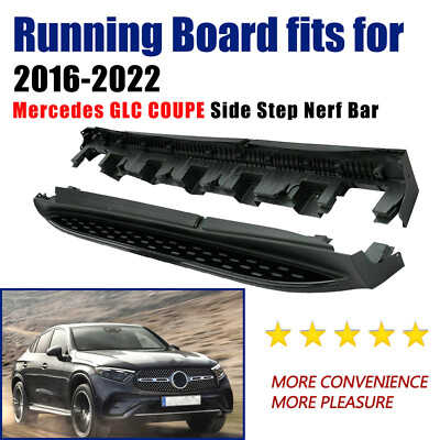All Black Running Board fits for Mercedes GLC COUPE 2016-2022 Side Step ...