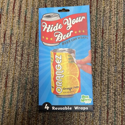 Big Mouth Toys Hide Your Beer Can Covers Sleeves Fake Wraps Reusable ...