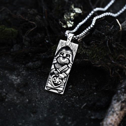 Men's Stainless Steel Nordic Viking Odin Rune Pendant Necklace Chain ...